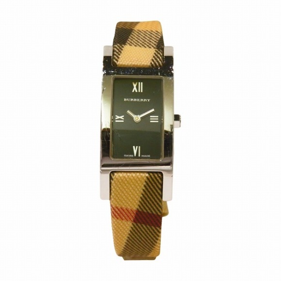 Burberry | Accessories | Burberry Bu09 Quartz Square Check Roman Watch ...